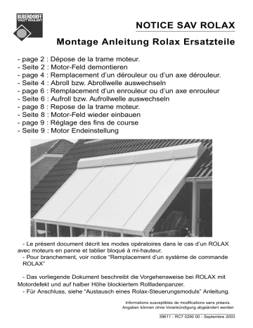 Bubendorff Rolax Montageanleitung | Manualzz