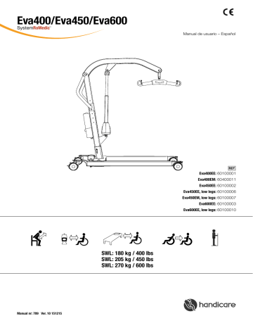 Handicare Eva400 Manual de usuario | Manualzz
