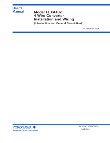 YOKOGAWA FLXA402 Installation And Wiring | Manualzz