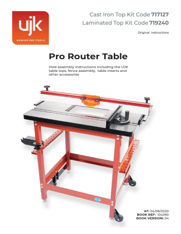 Axminster UJK Pro Router Table Original Instructions Manual | Manualzz