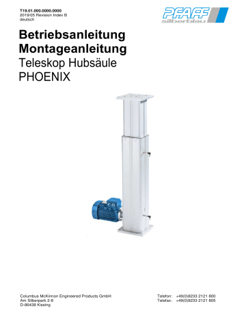 Pfaff PHOENIX PH45 Betriebsanleitung / Montageanleitung | Manualzz