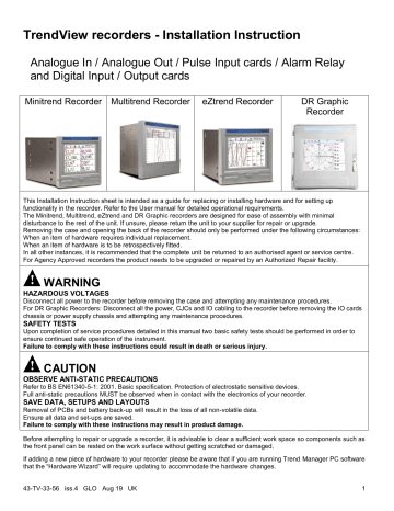Honeywell Multitrend Installation Instruction | Manualzz