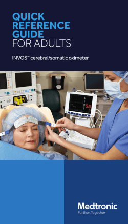 Medtronic INVOS - Operating instructions, Quick Reference manual ...