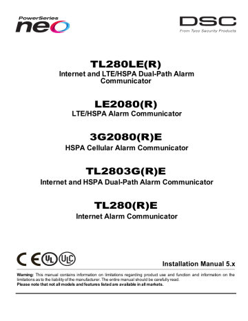 DSC PowerSeries Neo TL280LE Installation Manual | Manualzz