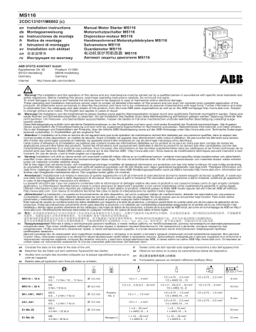 ABB MS116 Instrucciones De Montaje | Manualzz