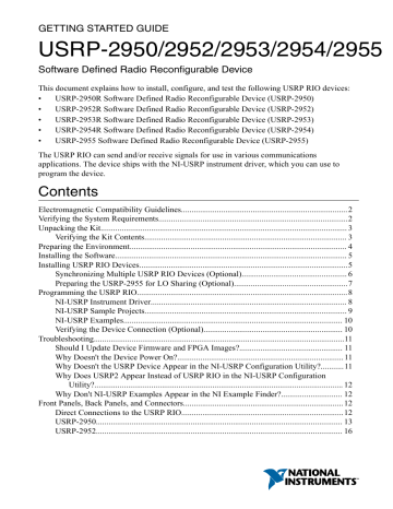 National Instruments USRP-2953 Getting Started Manual | Manualzz