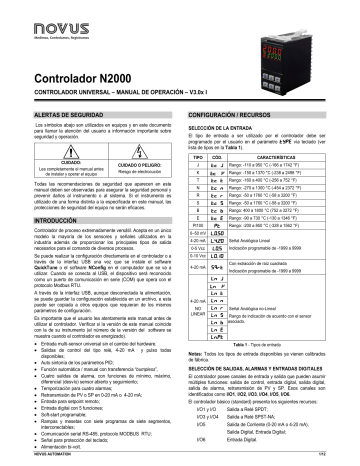 Novus N2000 Instrucciones de operación | Manualzz