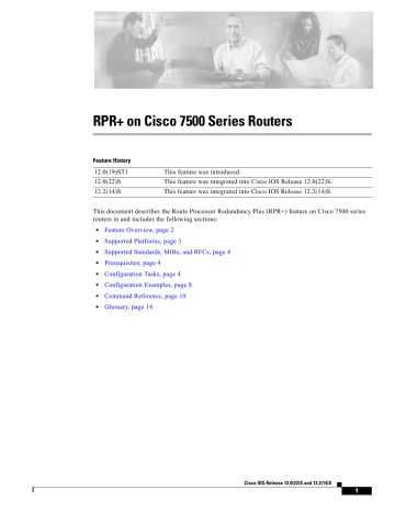 Cisco 7500 RPR+ User Manual | Manualzz