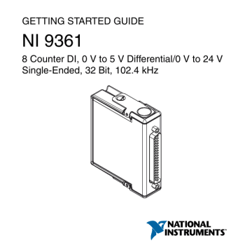 National Instruments 9361 Getting Started Manual | Manualzz