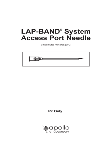 Apollo LAP-BAND B-20301-10 Bedienungsanleitung | Manualzz