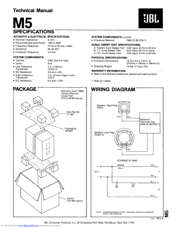JBL M5 Technical Manual | Manualzz