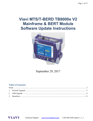 Viavi MTS/T-BERD TB6000A V2 Software Update Instructions | Manualzz