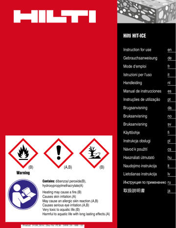 Hilti HIT-ICE Manual De Instrucciones | Manualzz