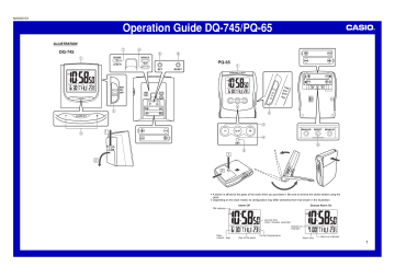 CASIO DQ 745, PQ-65 Alarm Clock Operation Guide | Manualzz