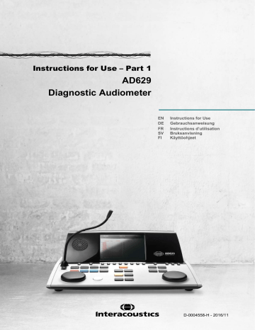 Interacoustics AD629 Instructions For Use Manual | Manualzz