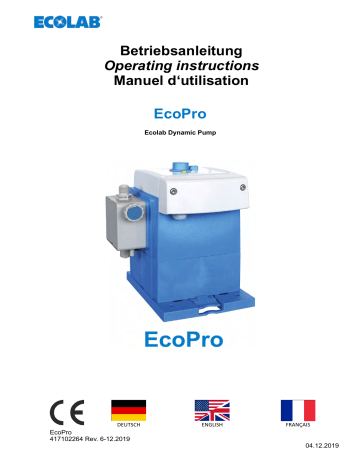 Ecolab EcoPro Series Operating Instructions Manual | Manualzz