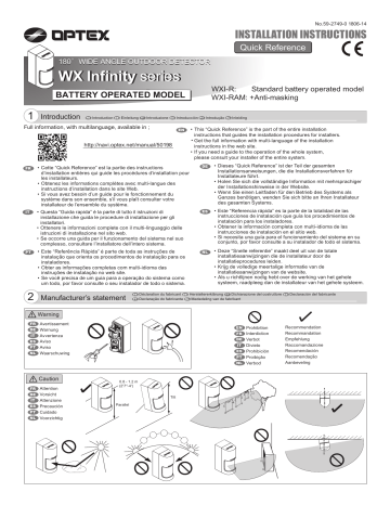 Optex WXI-R Installation Instructions Manual | Manualzz