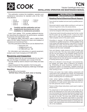 COOK TCN-B Installation, Operation And Maintenance Manual | Manualzz
