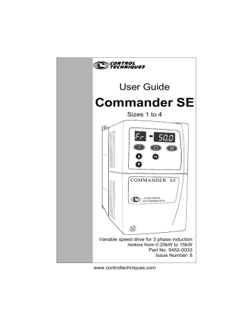 Control Techniques Commander SE Series User Manual | Manualzz