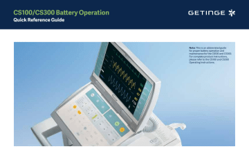 Getinge CS100, CS300 Quick Reference Manual | Manualzz