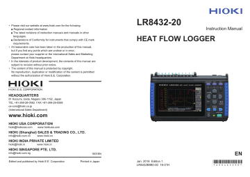 Hioki LR8432-20 Instruction Manual | Manualzz