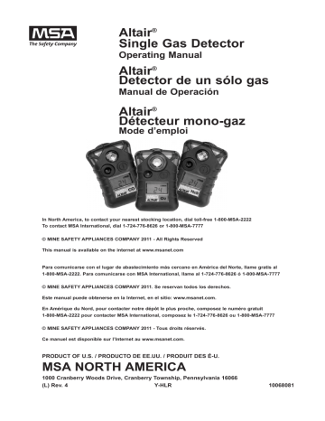 MSA Altair Operating Manual | Manualzz