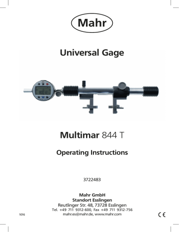 Mahr Multimar 844 T Operating Instructions Manual | Manualzz