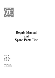 ZF ZF 85 IV - Service manual, Operating instructions, Installation And ...