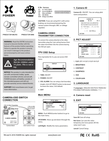 FOXEER Predator Series Instruction Manual | Manualzz