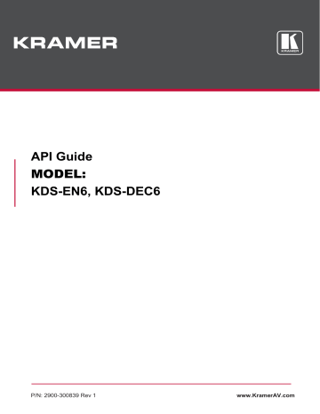 Kramer KDS-EN6 Api Manual | Manualzz