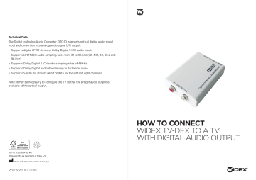 Widex TV-DEX How To Connect | Manualzz