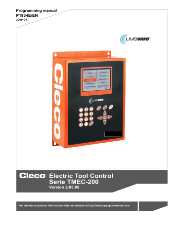 Communication / Tool. Cleco TMEC-220-30-U, TMEC-220-15-U, LIVEWIRE TMEC ...