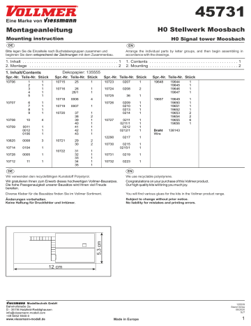 Vollmer 45731 Montageanleitung | Manualzz