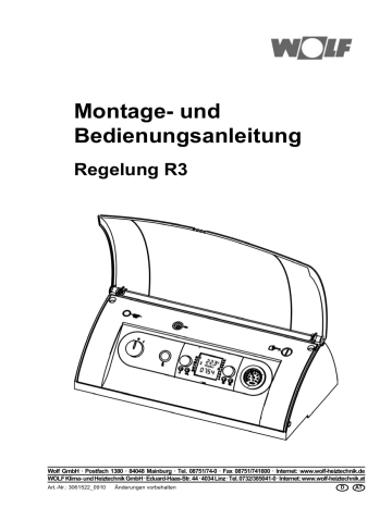 Wolf Regelung R3 Montage- Und Bedienungsanleitung | Manualzz