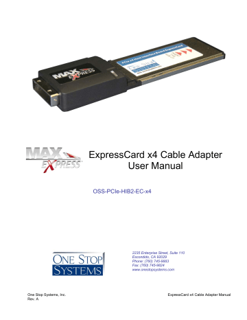 One Stop Systems Max Express OSS-PCIe-HIB2-EC-x4 User Manual | Manualzz