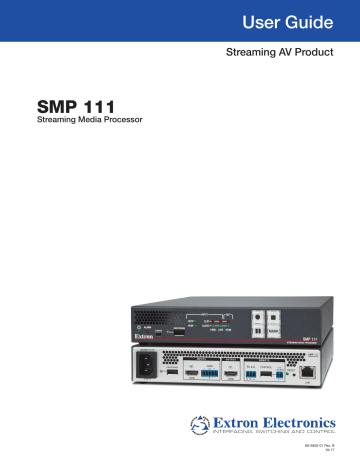 Extron electronics SMP 111 User Manual | Manualzz