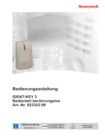 Honeywell IDENT-KEY 3 Bedienungsanleitung | Manualzz