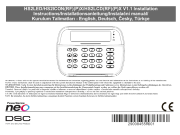 DSC HS2LCD Series Installation Instructions Manual | Manualzz
