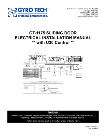 Nabco GYRO TECH GT-1175 Installation Manual | Manualzz
