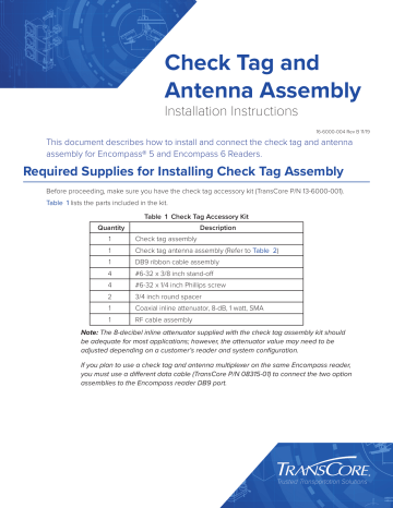 TransCore Encompass 5 Installation Instructions Manual | Manualzz
