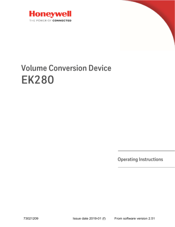 Honeywell Elster EK280 Operating Instructions Manual | Manualzz