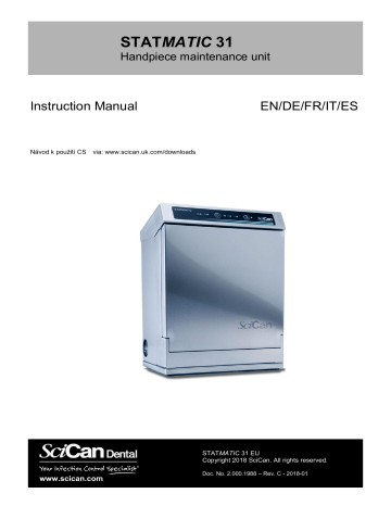 SciCan STATMATIC 31 Manual De Instrucciones | Manualzz