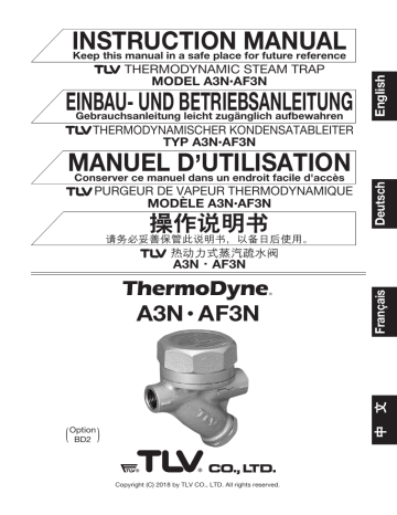 TLV ThermoDyne AF3N Instruction Manual | Manualzz