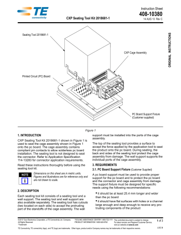 TE Connectivity CXP 2018681-1 Instruction Sheet | Manualzz