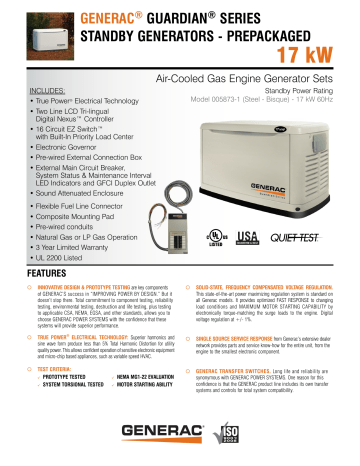 Generac Power Systems GUARDIAN SERIES Overview | Manualzz