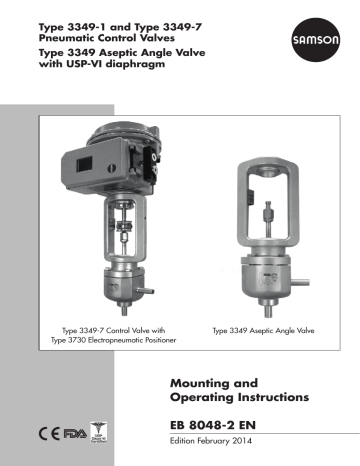 Samson 3349-1 Mounting And Operating Instructions | Manualzz