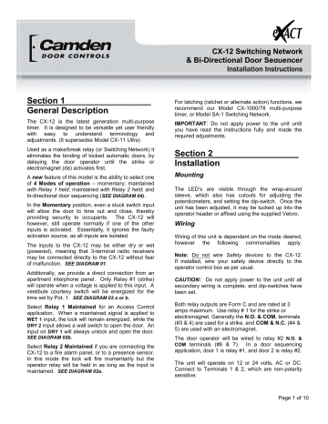 CAMDEN CX-12 Installation Instructions Manual | Manualzz