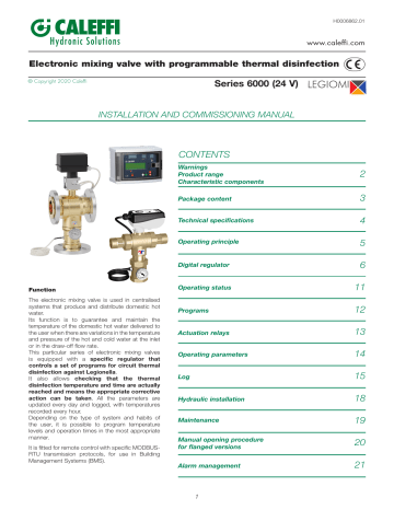CALEFFI LEGIOMIX 6000 series Installation And Commissioning Manual ...