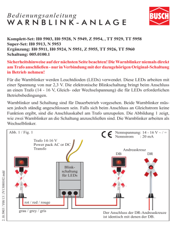 BUSCH H0 5903 Operating Instructions Manual | Manualzz