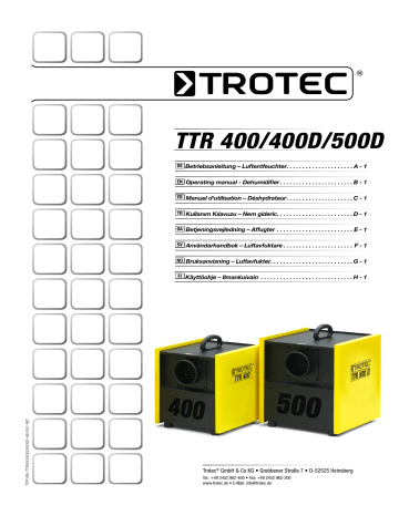 Trotec TTR 400, TTR 400D Operating Manual | Manualzz